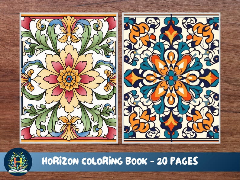 20 Printable Tile Patterns Coloring Book, Tile Pattern Coloring Book ...