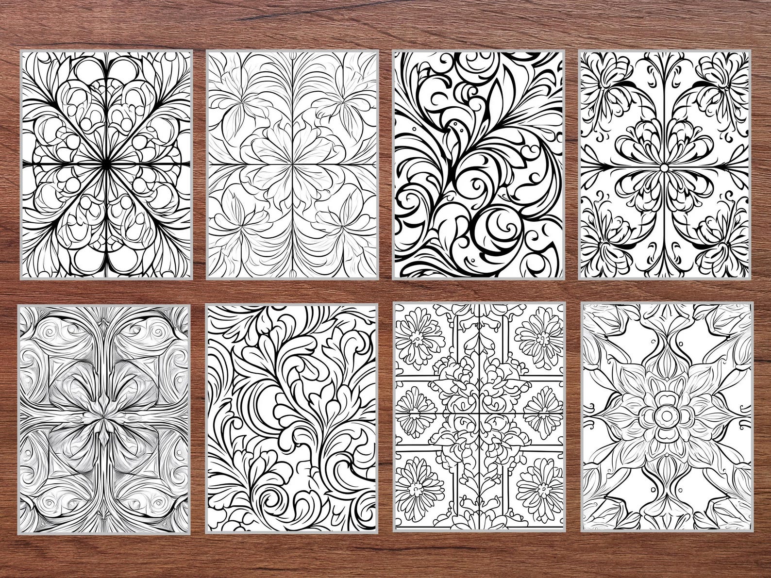 20 Printable Tile Patterns Coloring Book, Tile Pattern Coloring Book ...