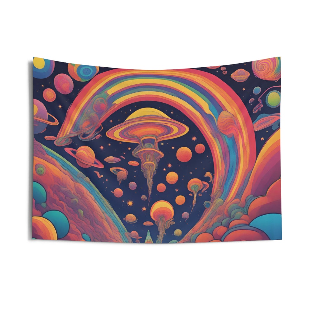 Trippy Alien Space Tapestry - Etsy