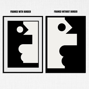 Black and White Abstract People Wall Art Home Decor Set of 2 Digital ...