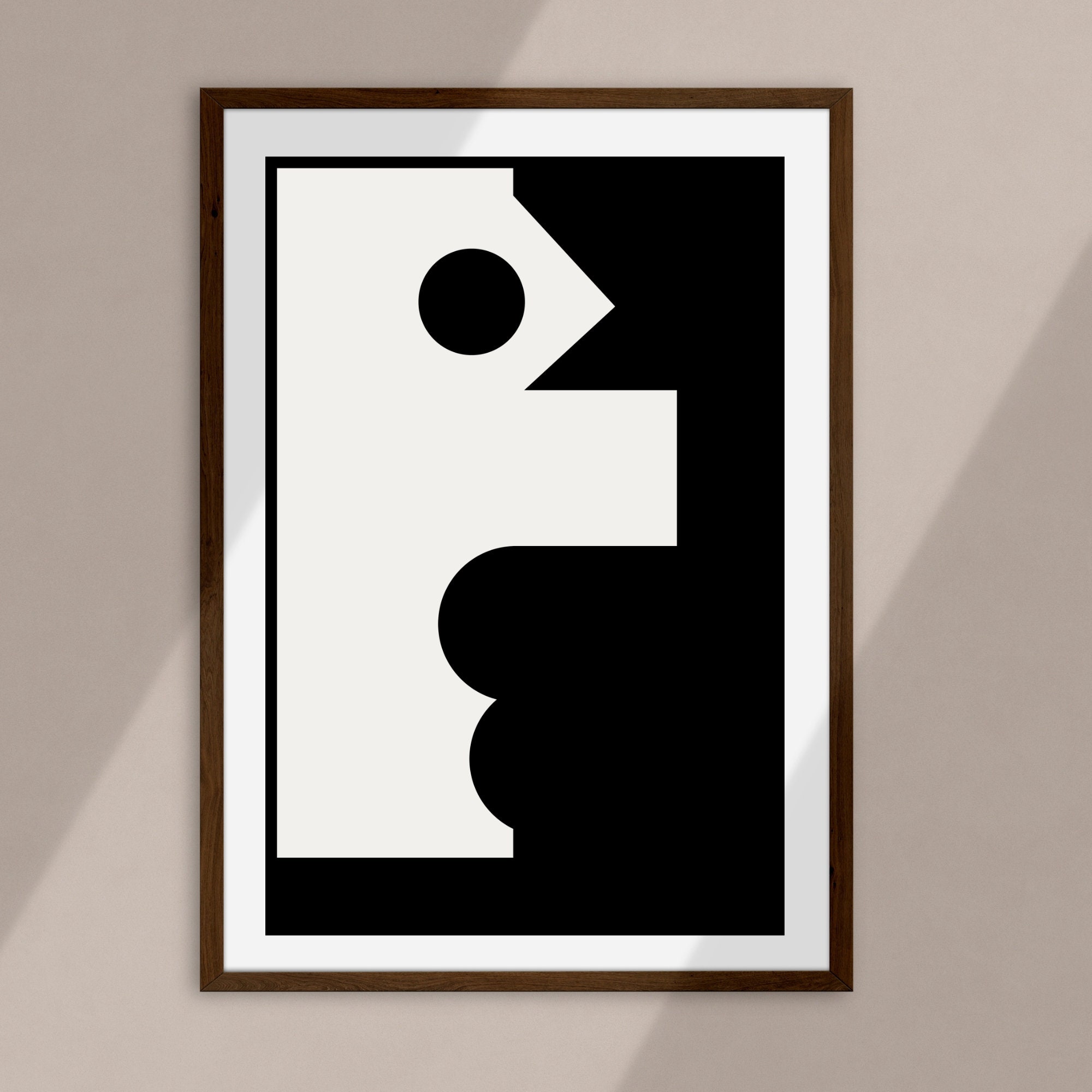 Black and White Abstract People Wall Art Home Decor Set of 2 Digital ...