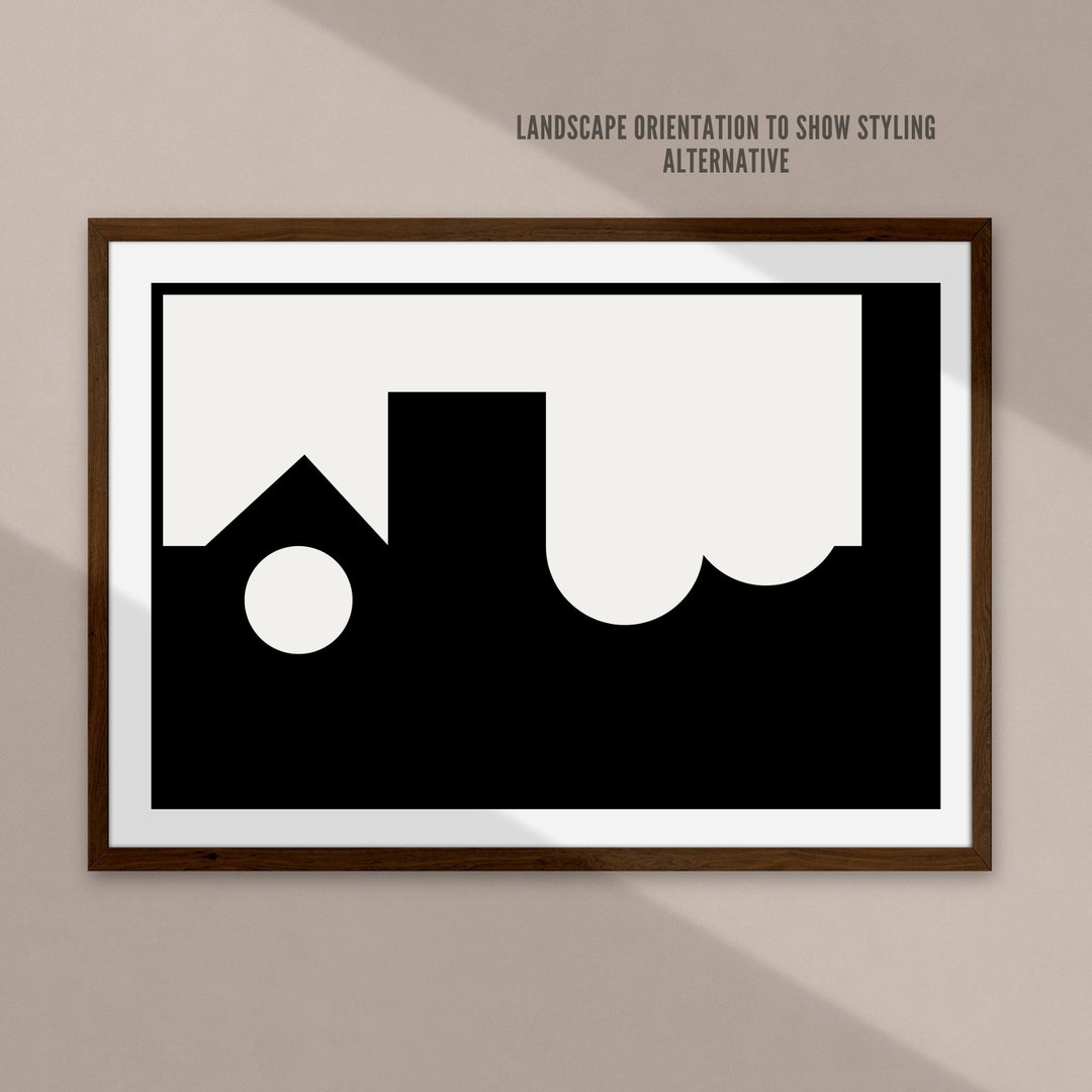 Black and White Abstract People Wall Art Home Decor Set of 2 Digital ...