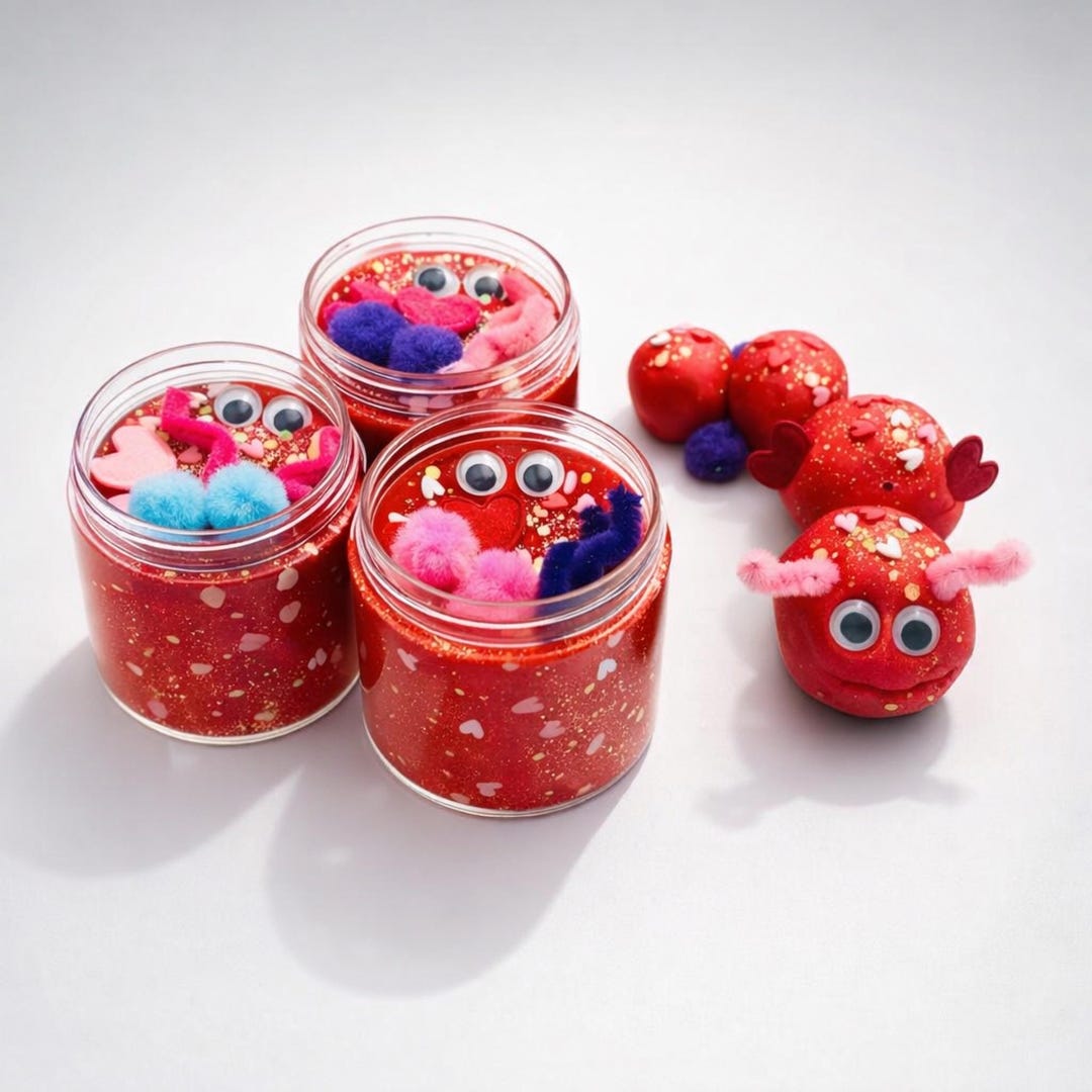 Build a Love Bug Playdough Kit - Handmade Sensory Valentines Play Dough ...