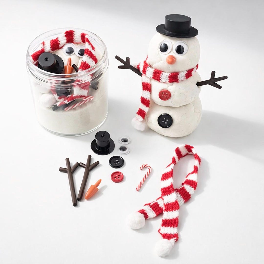 Build-a-snowman Playdough Jar: Christmas Sensory Kit, Holiday Stocking ...