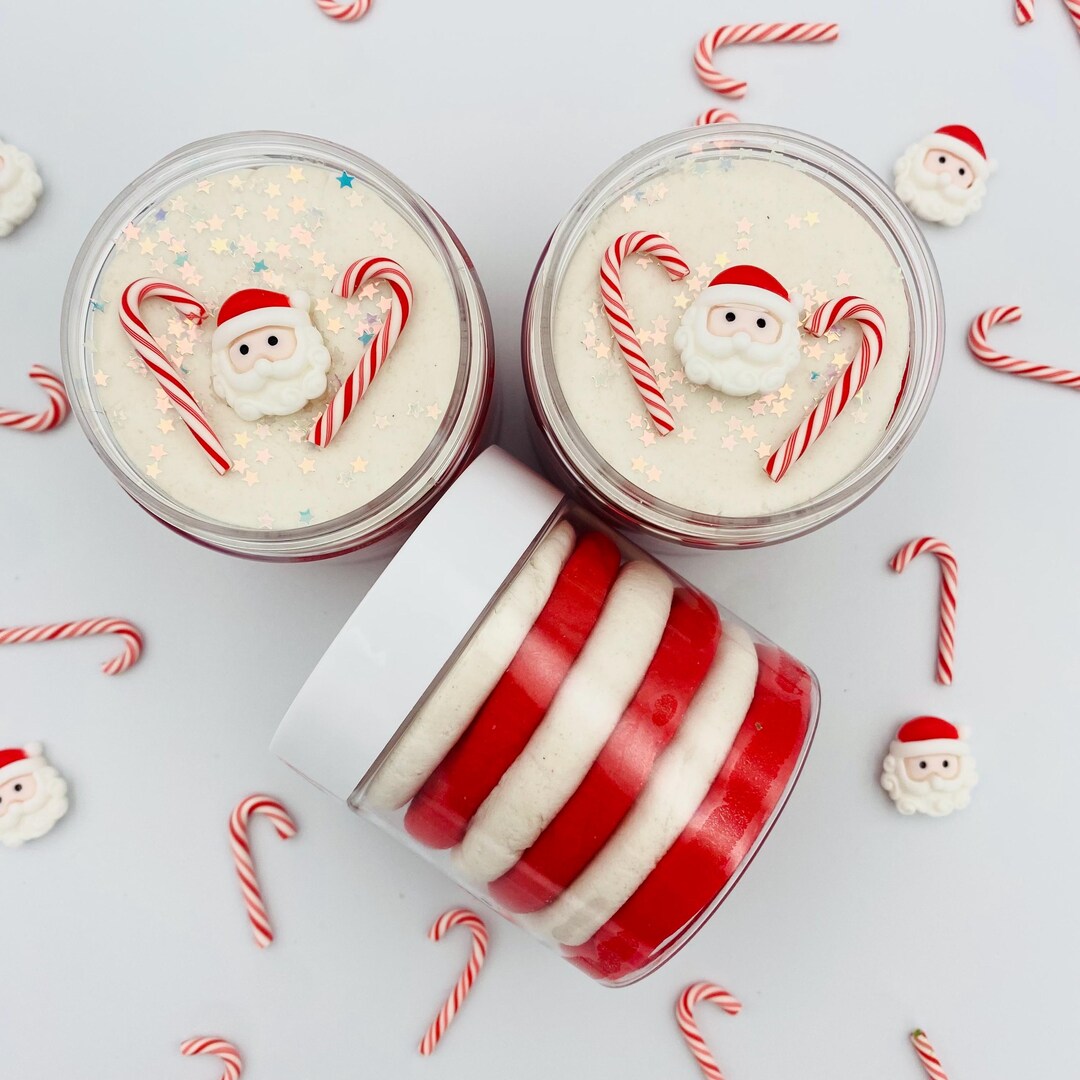 Sparkly Christmas Candy Cane Playdough Jar - Holiday Sensory Kit With ...