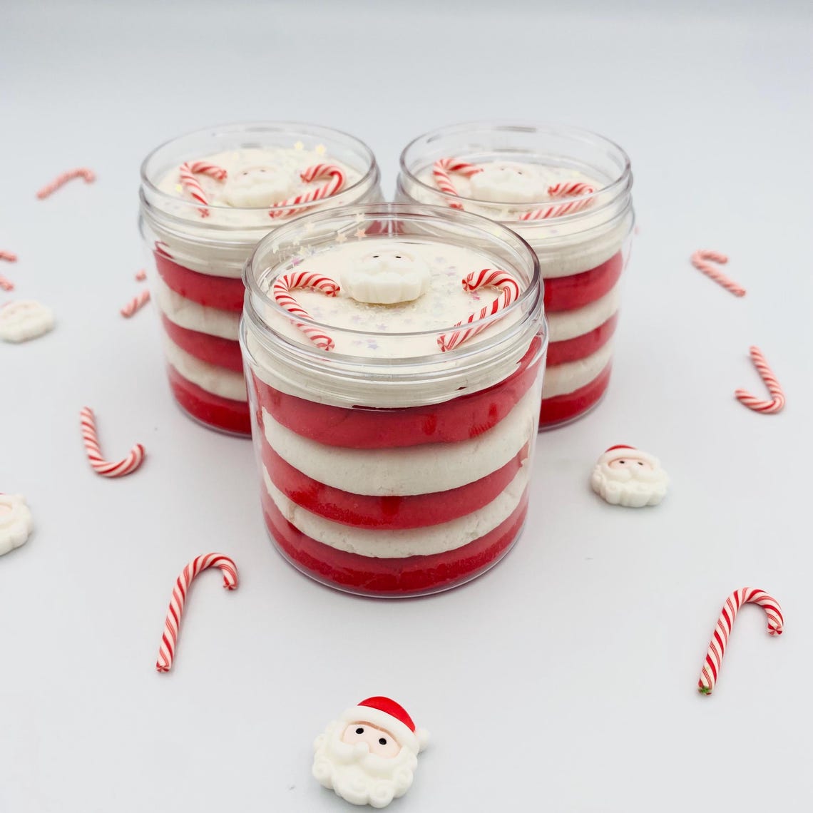 Sparkly Christmas Candy Cane Playdough Jar - Holiday Sensory Kit With ...