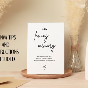In Loving Memory Sign Template, Printable in Loving Memory, in Loving ...