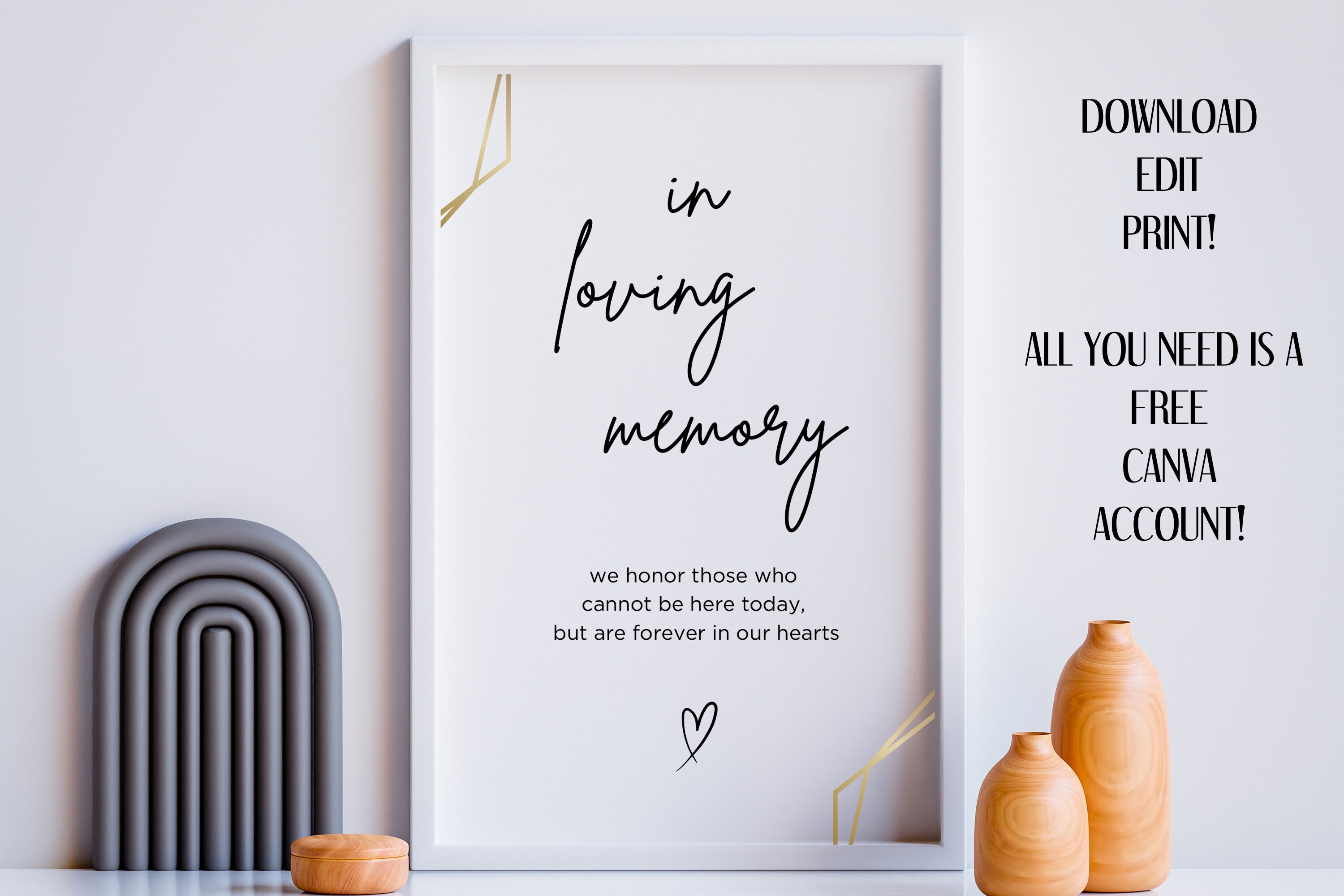 In Loving Memory Sign Template, Printable in Loving Memory, in Loving ...