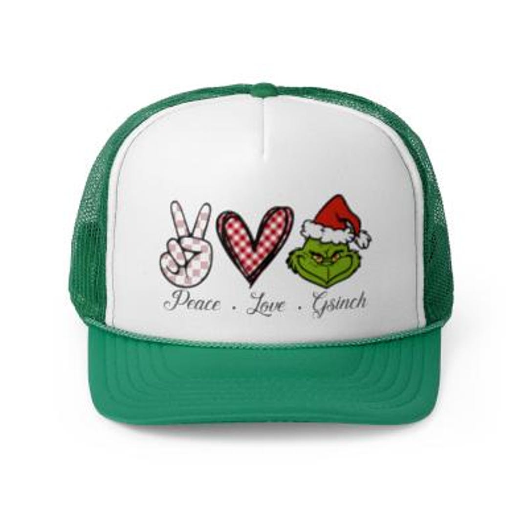 Grinch Trucker Caps Funny Christmas Holiday Hat, Santa's Little Helper ...
