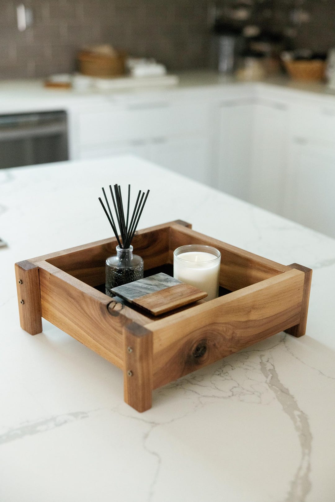 Solid Walnut Raised Countertop Valet, Tablett, Vessel, Catch-all ...