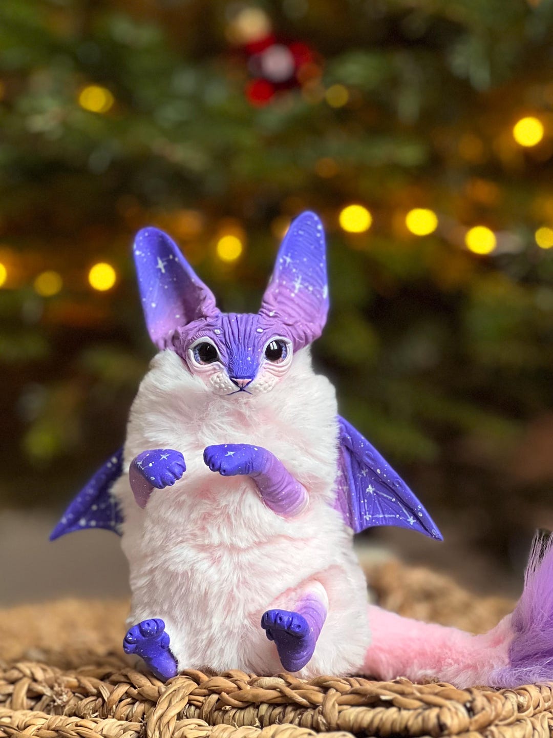 Constellation Batcat - Posable Art Toy in Pink Palette - Etsy