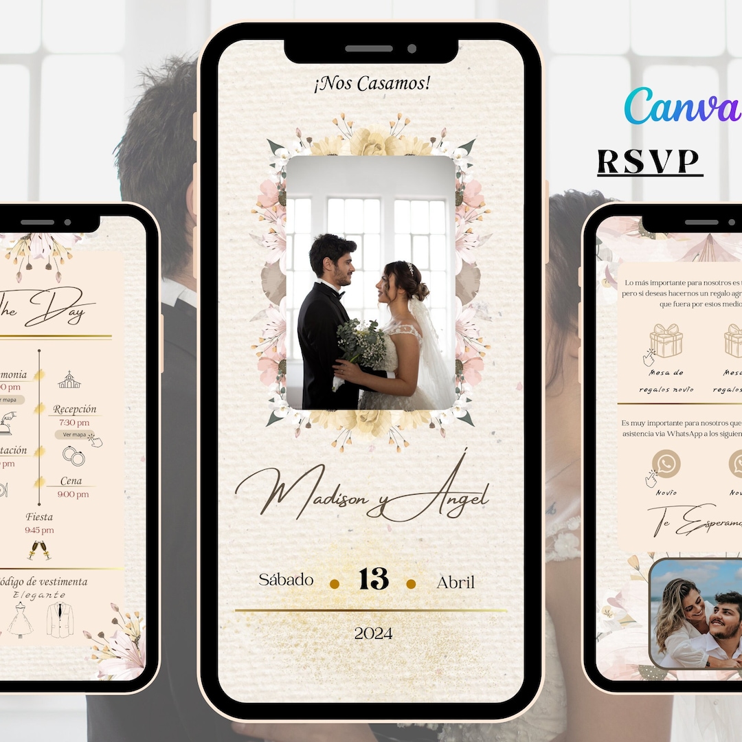 Digital Wedding Invitation, Electronic Wedding Invitation, Interactive ...