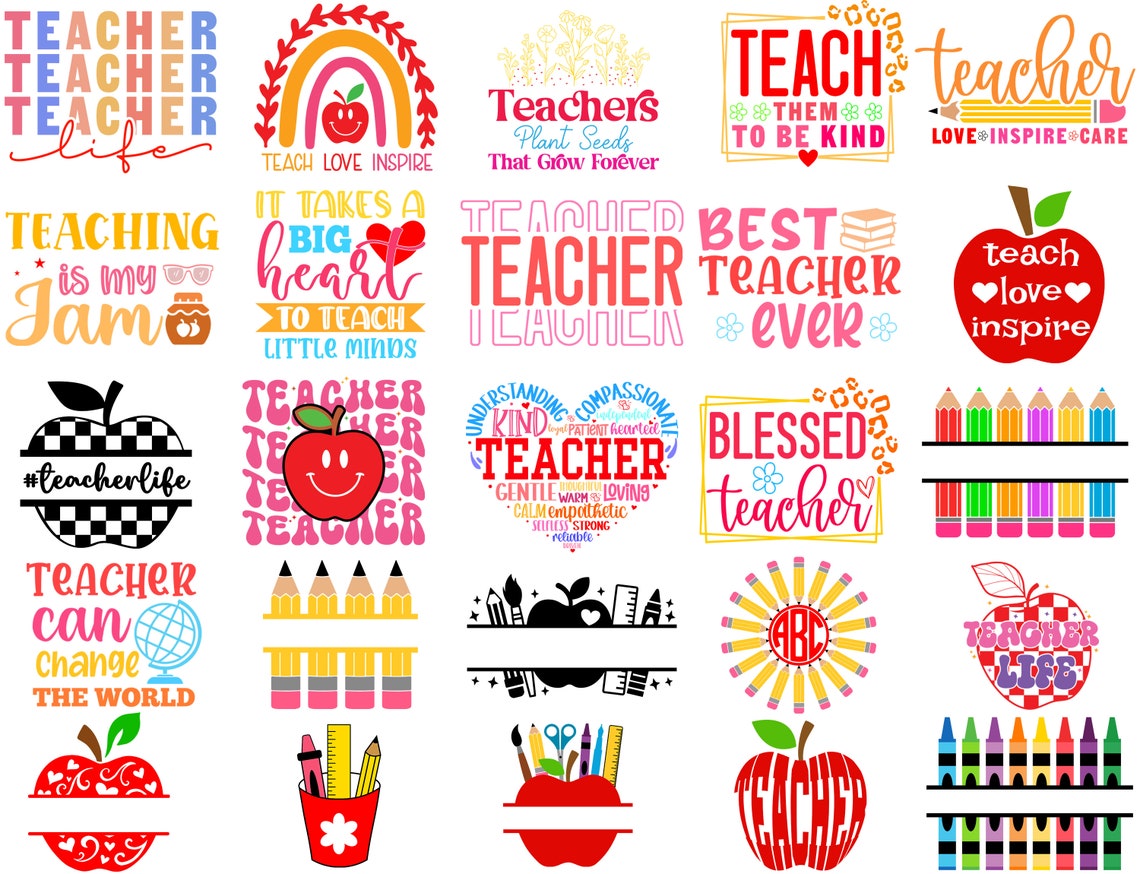 Teacher Svg Bundle, Teacher Quote Svg, Teacher Svg, School Svg, Teacher ...