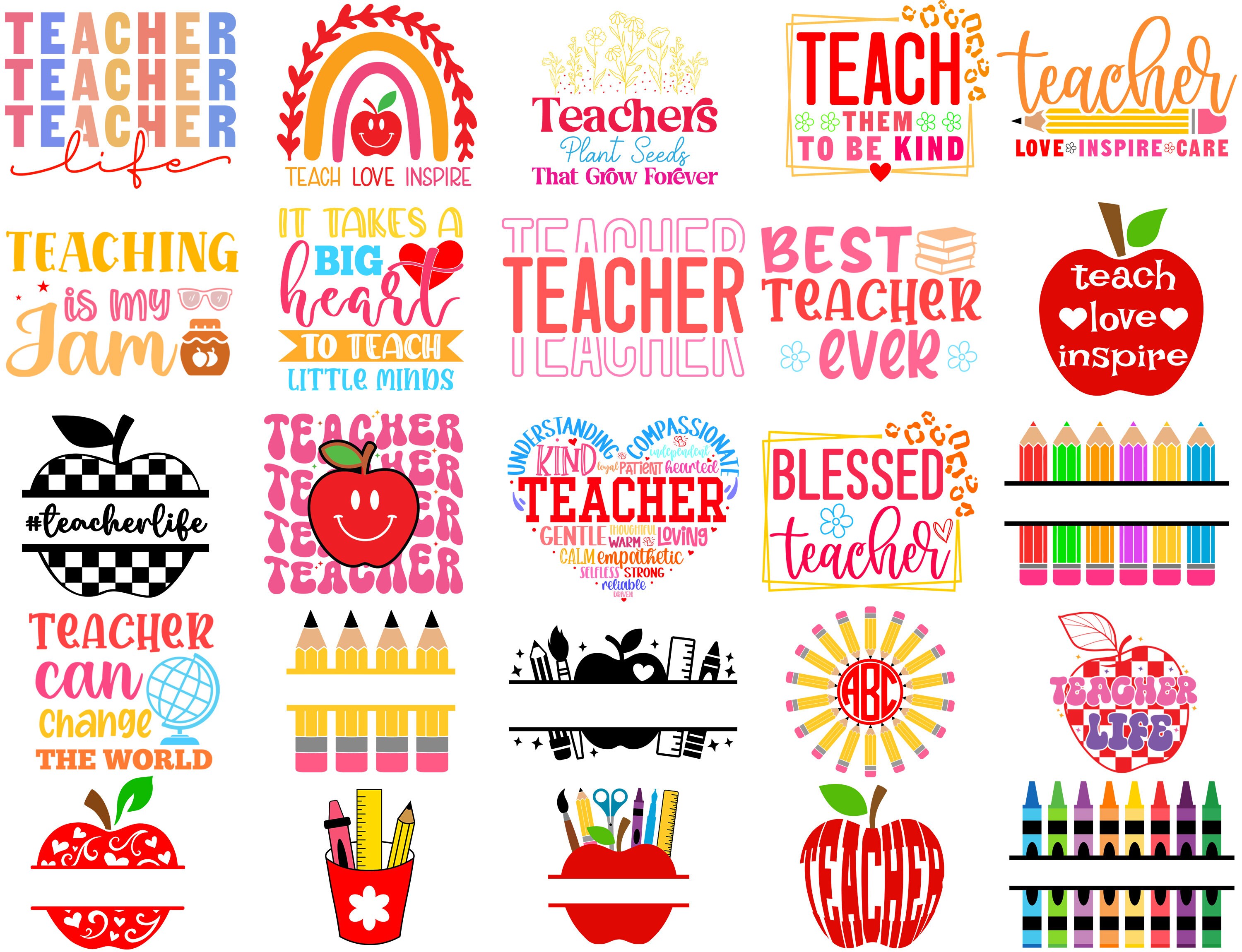 Teacher Svg Bundle, Teacher Quote Svg, Teacher Svg, School Svg, Teacher ...