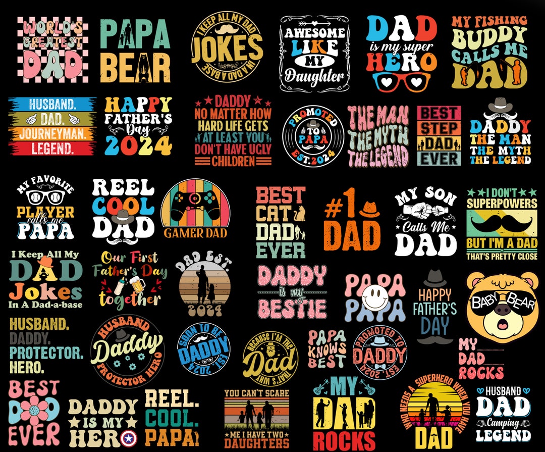 Father's Day Png Bundle, Dad Bundle Png, Best Dad Ever Png, Dad Quote ...