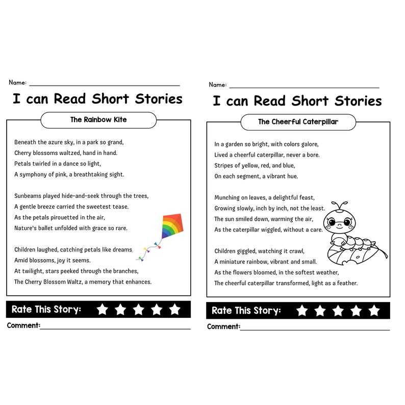 Reading Comprehension Printable Kindergarten First to Five Grade ...