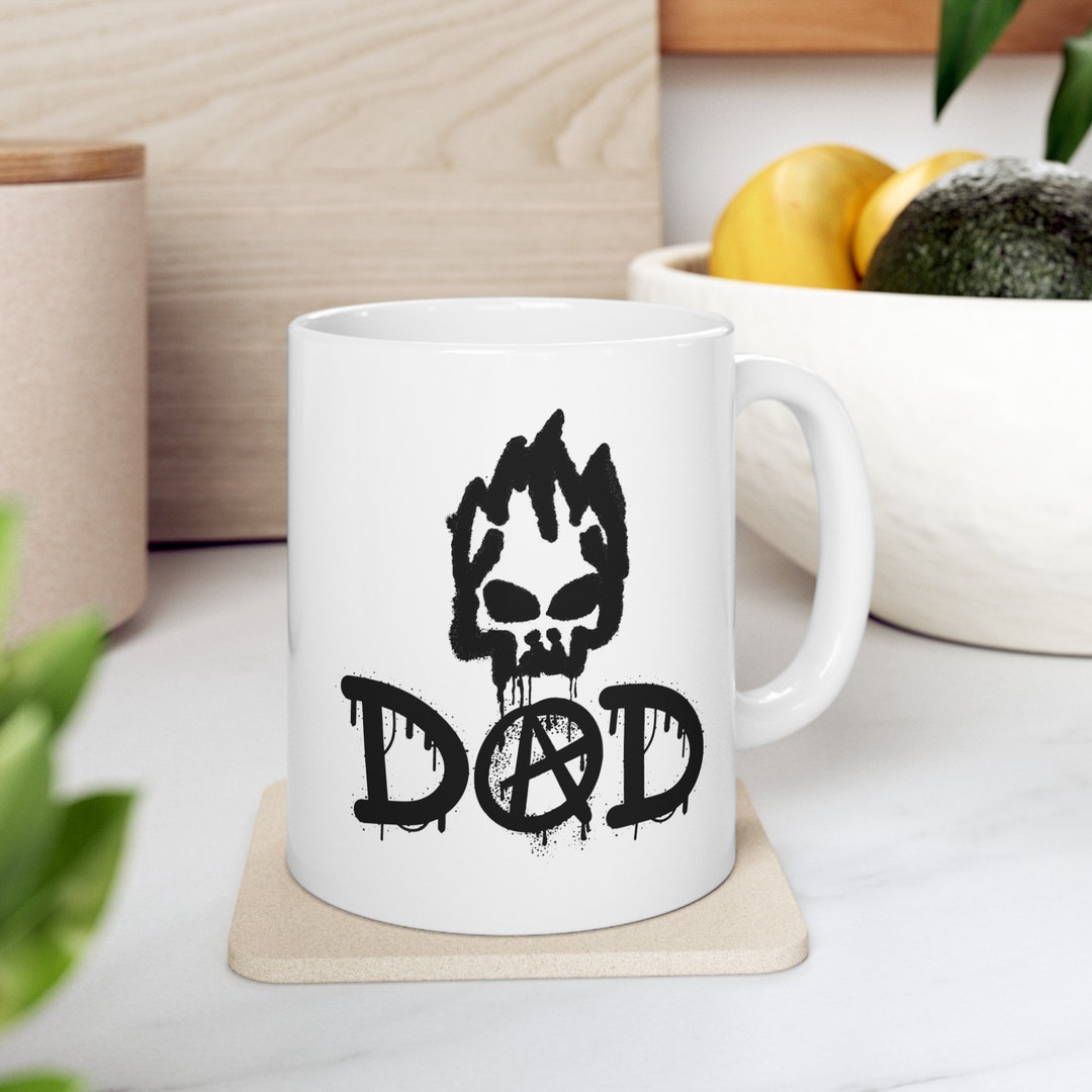 Dad Punk Rock Mug for Fathers Day Gift for Rocker Dad Mug Anarchy Mug ...