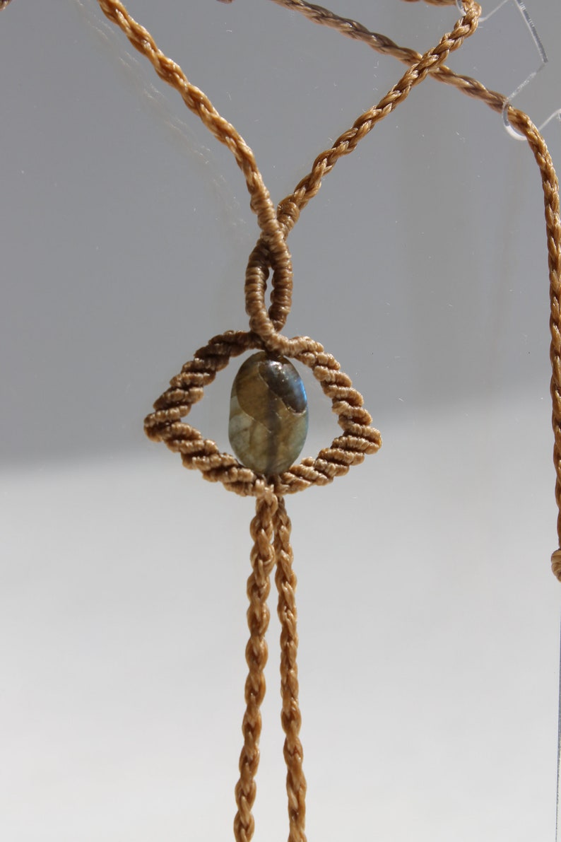 Labradorite Macrame Slave Bracelet Boho Macrame Accessory Hand Knotted ...