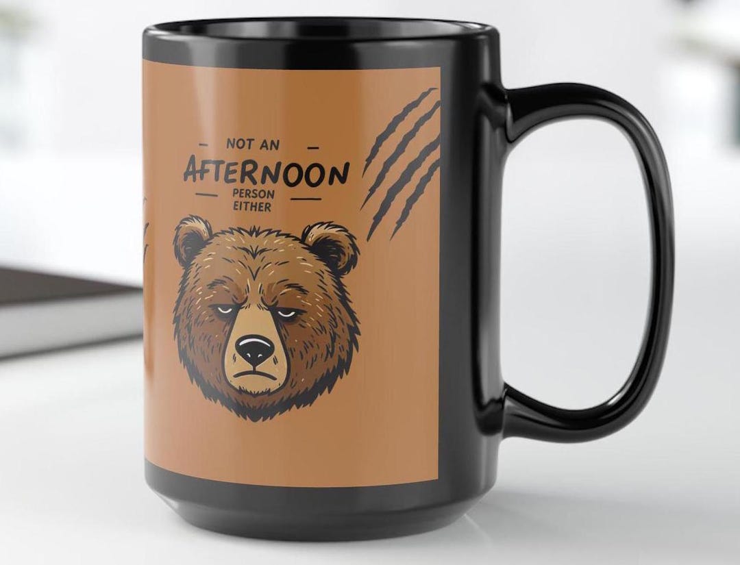 Grumpy Bear Mug, Bearly Awake, Funny Coffee Cup, Animal Lover Gift ...