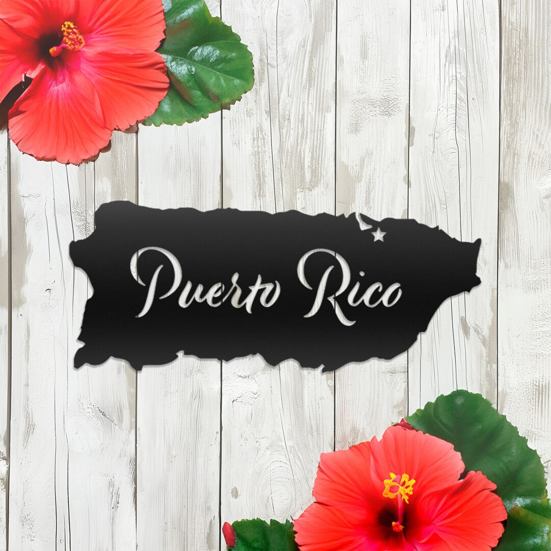 Metal Puerto Rico Sign, Any State, Housewarming Gift, Mid Century ...