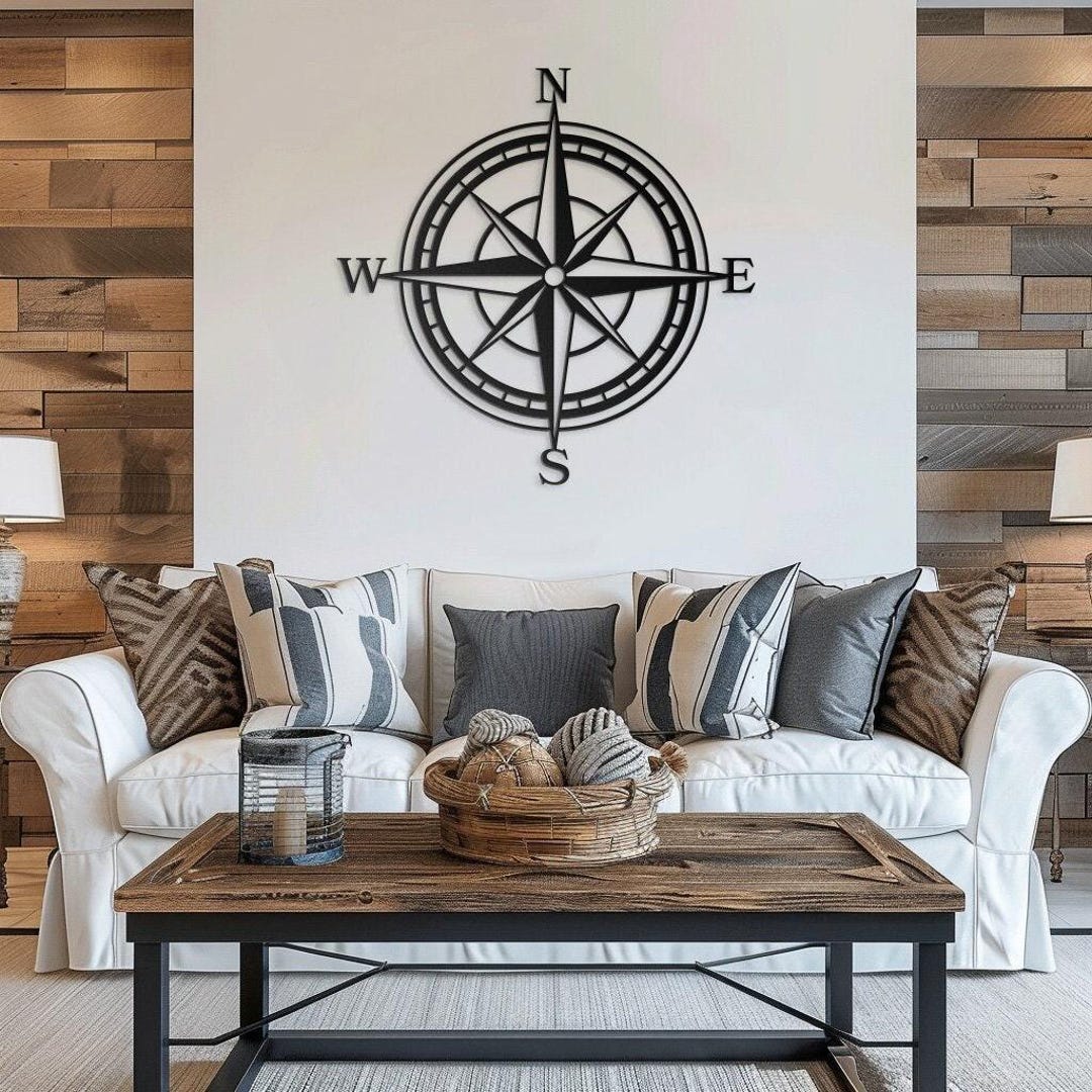Nautical Compass Star Sign | Compass Rose Wall Hanging | Weatherproof ...