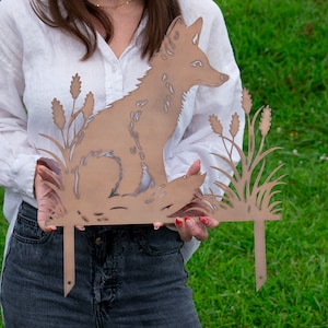 Whimsical Fox Metal Garden Stake | Garden Decor | Animal Yard Art ...