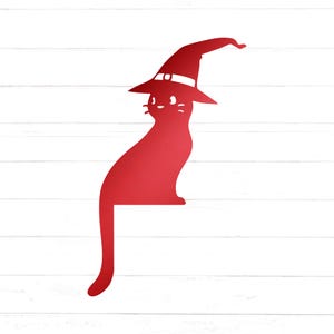 Witch Cat Door Frame Topper Metal | Halloween Witch | Black Cat Decor ...