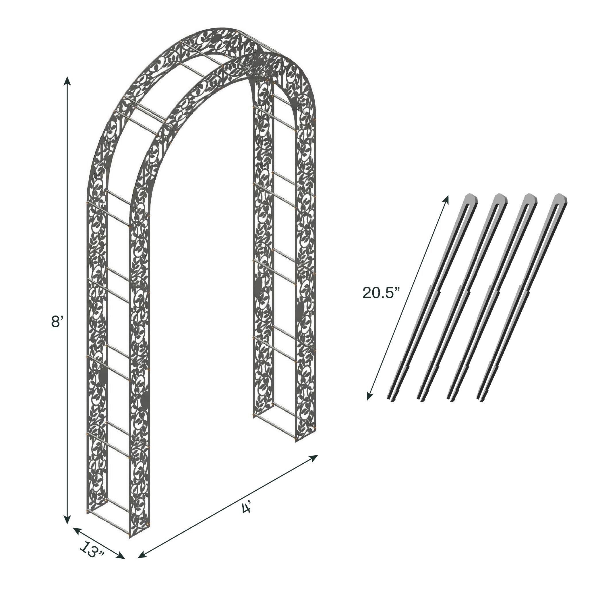 8 Ft Custom Made Solid Steel Arbor/trellis/ Garden Arch/garden Decor ...