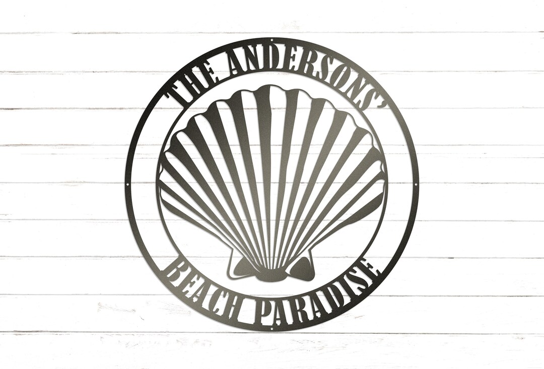 Scallop Shell Custom Sign | Patio Decor | Metal Wall Art | Beach House ...