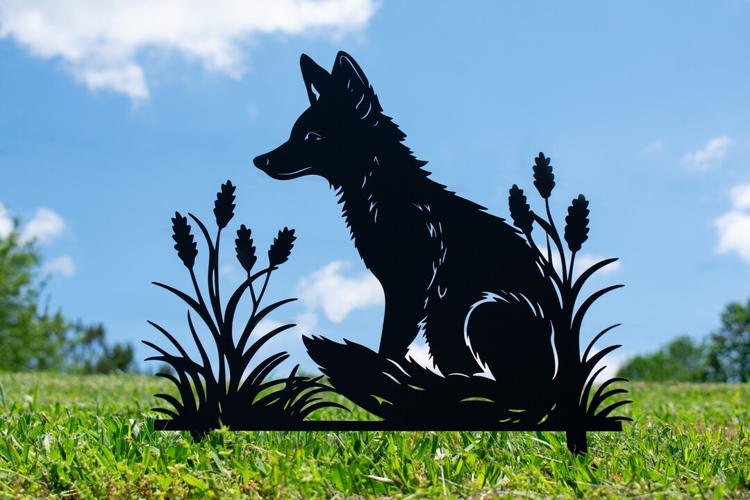 Whimsical Fox Metal Garden Stake | Garden Decor | Animal Yard Art ...