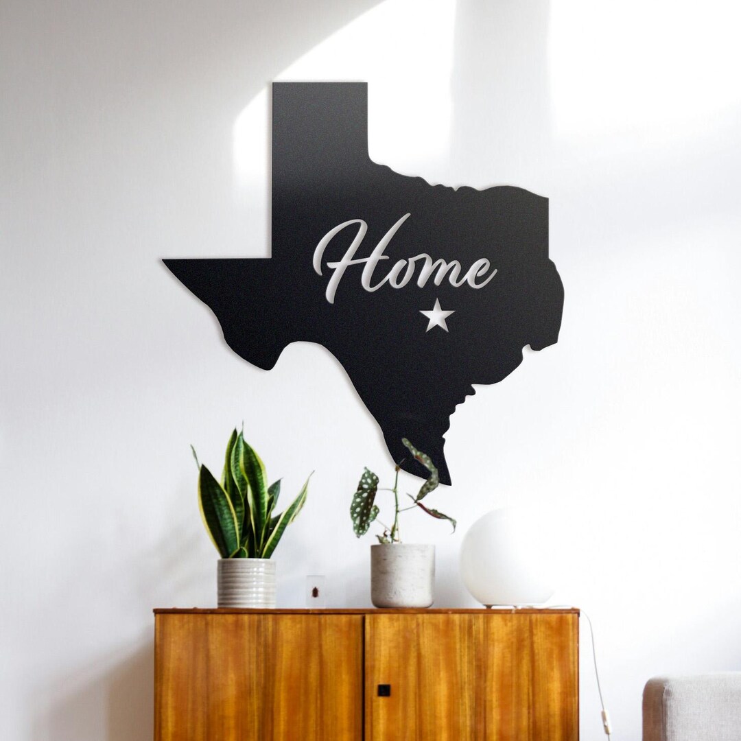 Texas Metal State Sign | Rustic Modern Farmhouse Decor - Etsy