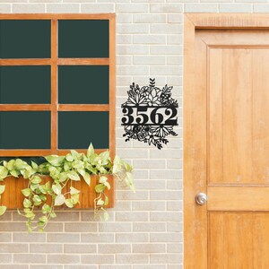 Personalized Floral House Number Sign | Metal House Numbers | Address ...