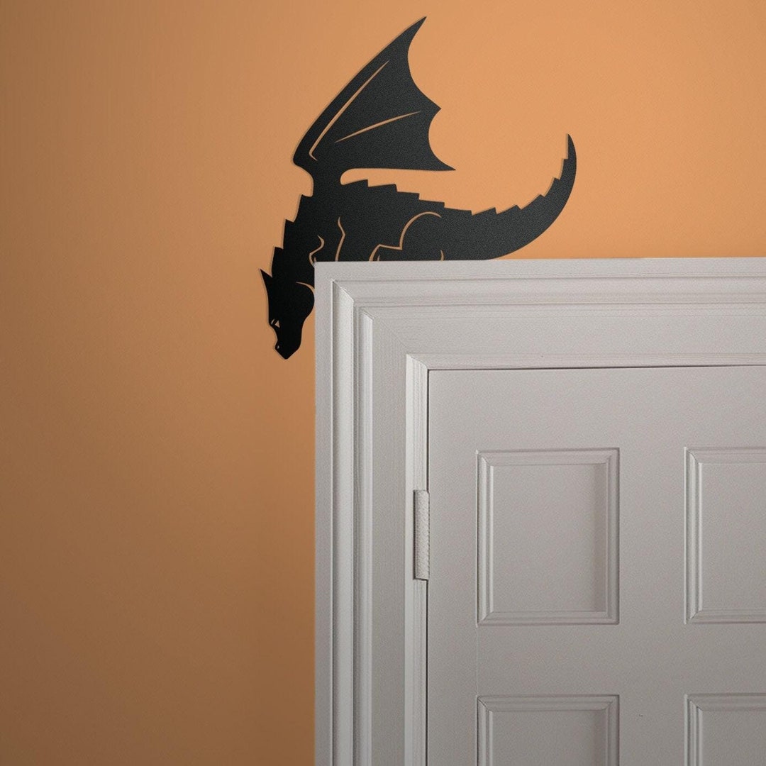 Cute Dragon Metal Door Frame Topper | Door Frame Corner Sign | Dragon ...