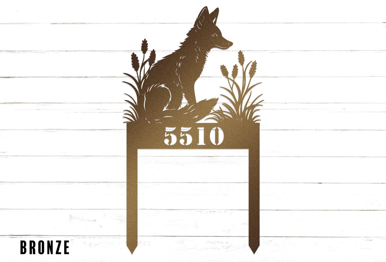 Whimsical Fox Metal Garden Stake Address Sign | Garden Decor | Animal ...