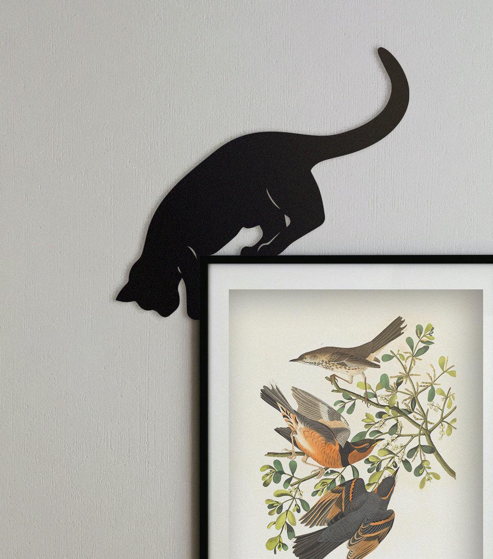 Cat Door Frame Topper Metal | Door Frame Corner Sign | Metal Wall Art ...