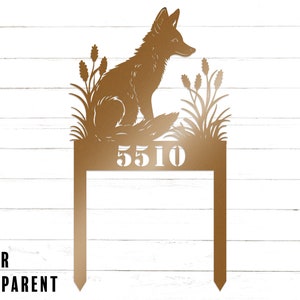 Whimsical Fox Metal Garden Stake Address Sign | Garden Decor | Animal ...