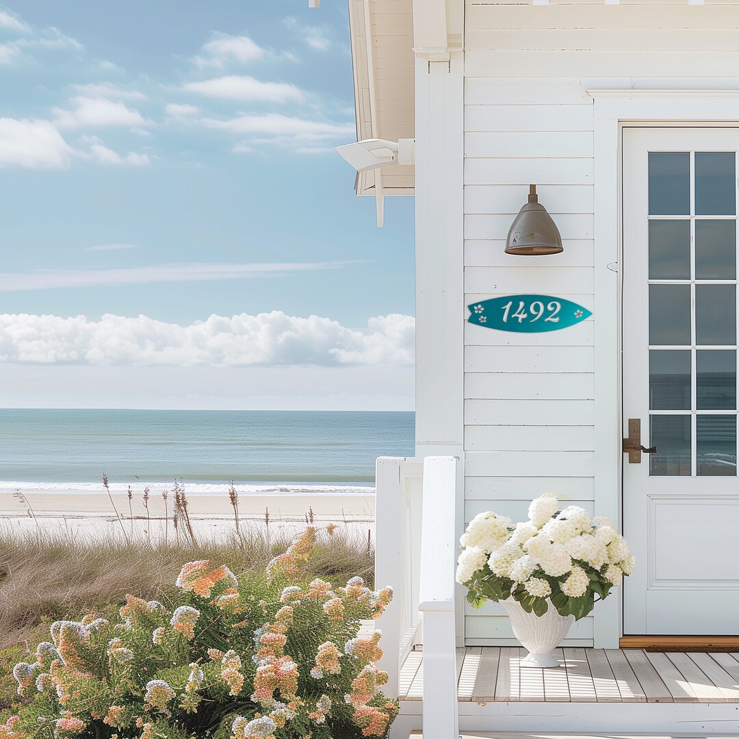 Surfboard House Number Sign Metal House Numbers Address Sign Custom ...