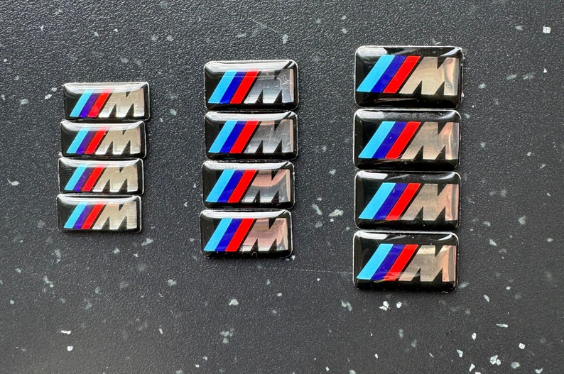 BMW M Performance Emblem Sticker Wheel Rims Steering Wheel 3D Set of 4 ...
