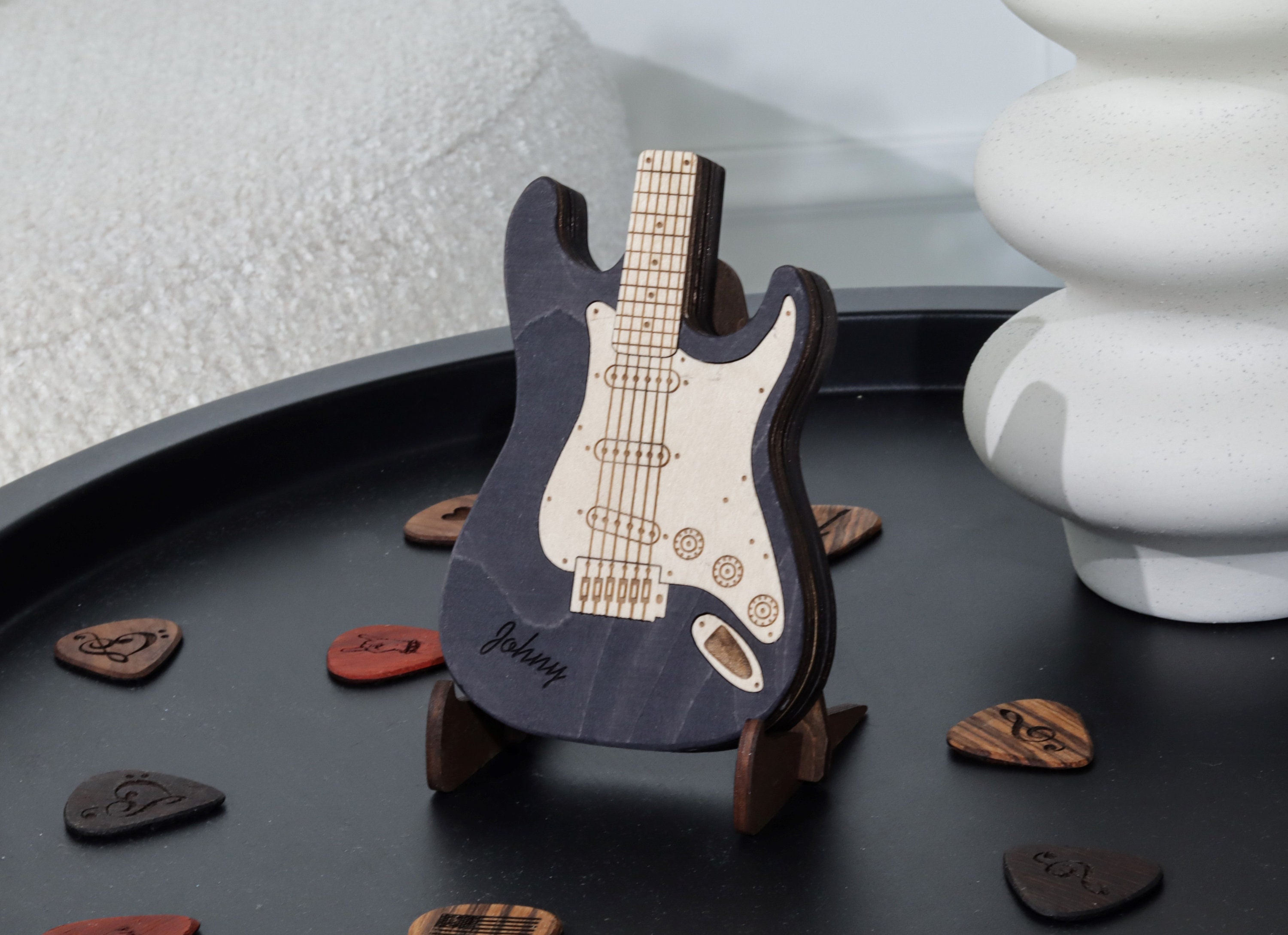 Personalized Guitar Pick With Case, Wooden Guitar Pick, Personalized ...