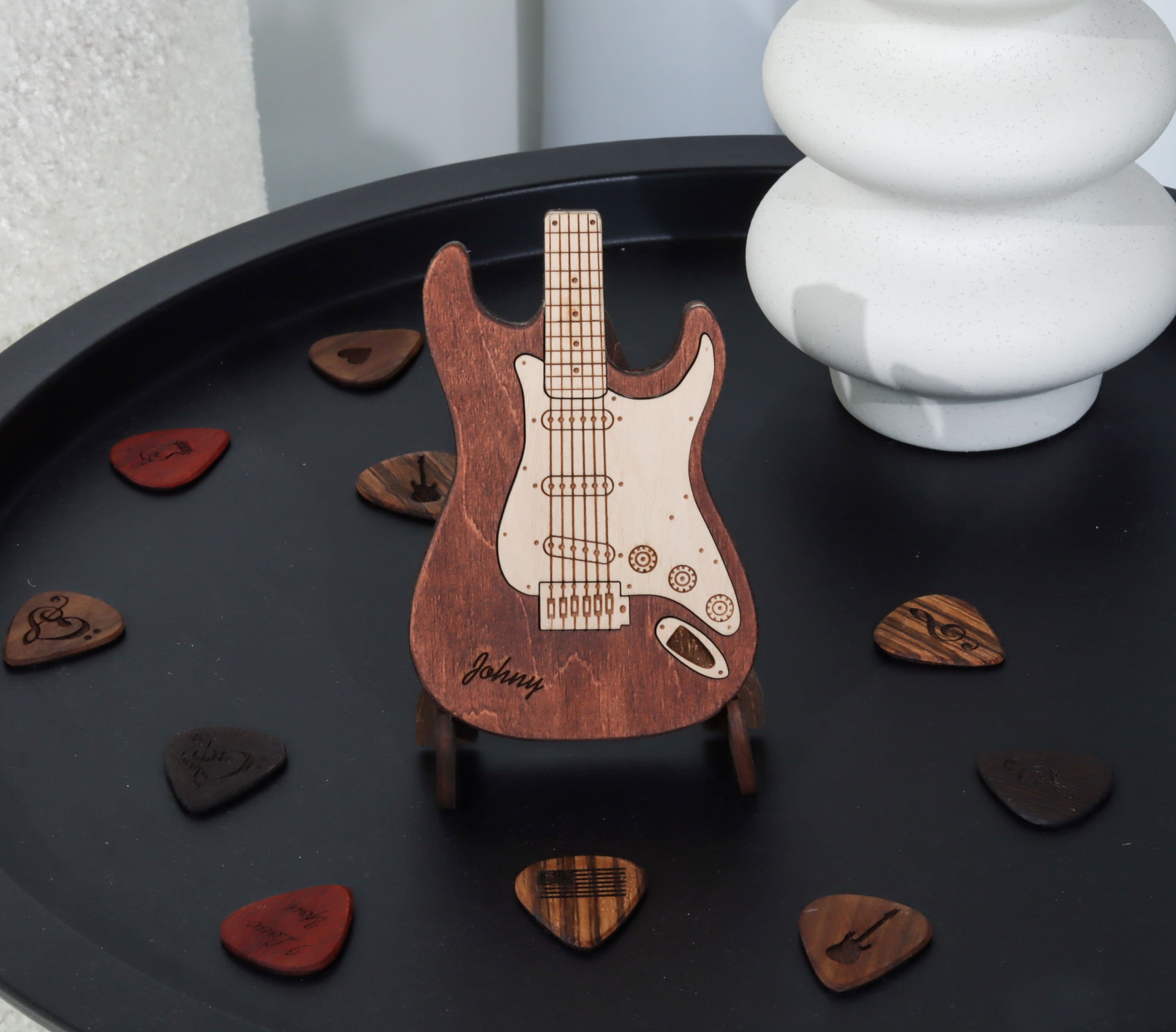 Personalized Guitar Pick With Case, Wooden Guitar Pick, Personalized ...