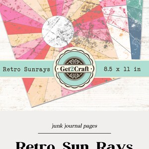 Printable Junk Journal Kit - Retro Sun Rays - Digital Paper Set ...