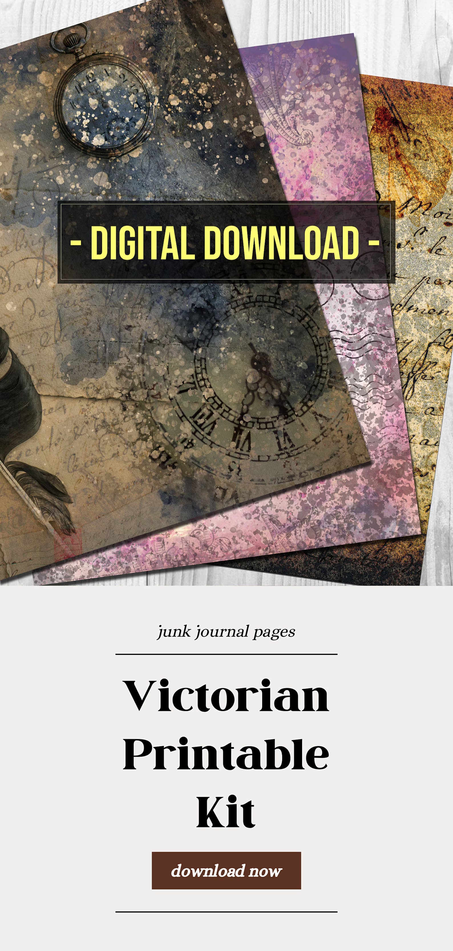 Vintage Junk Journal Digital Paper Kit - Victorian Theme -digital Paper ...