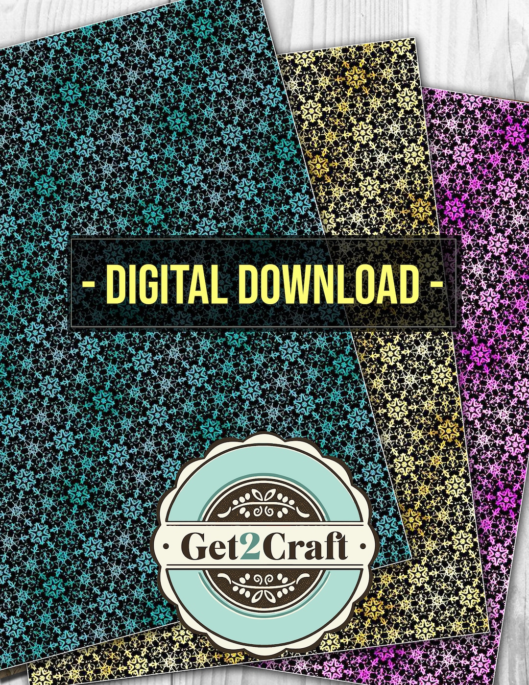 Printable Junk Journal Kit - Kaleidoscope - Digital Paper Set ...