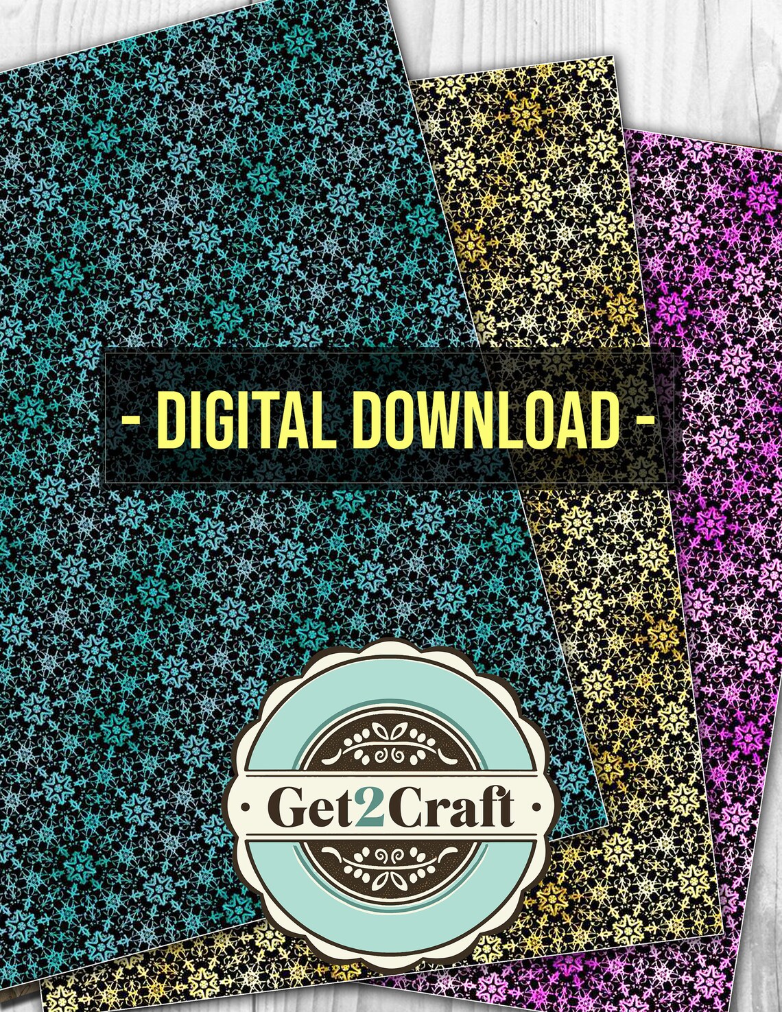 Printable Junk Journal Kit Kaleidoscope Digital Paper Set Printable ...