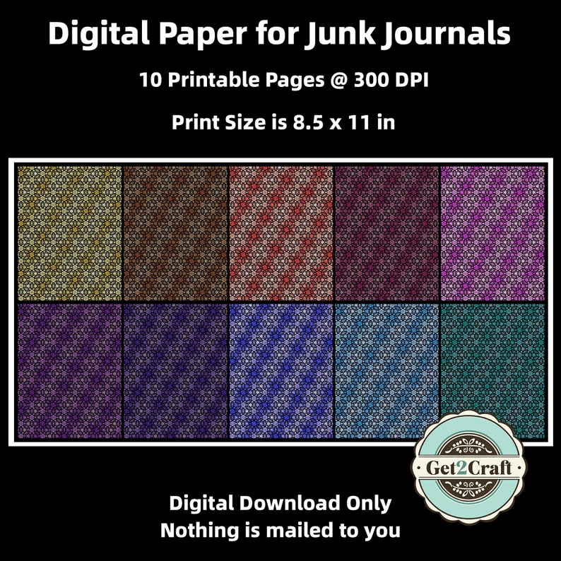 Printable Junk Journal Kit - Kaleidoscope - Digital Paper Set ...