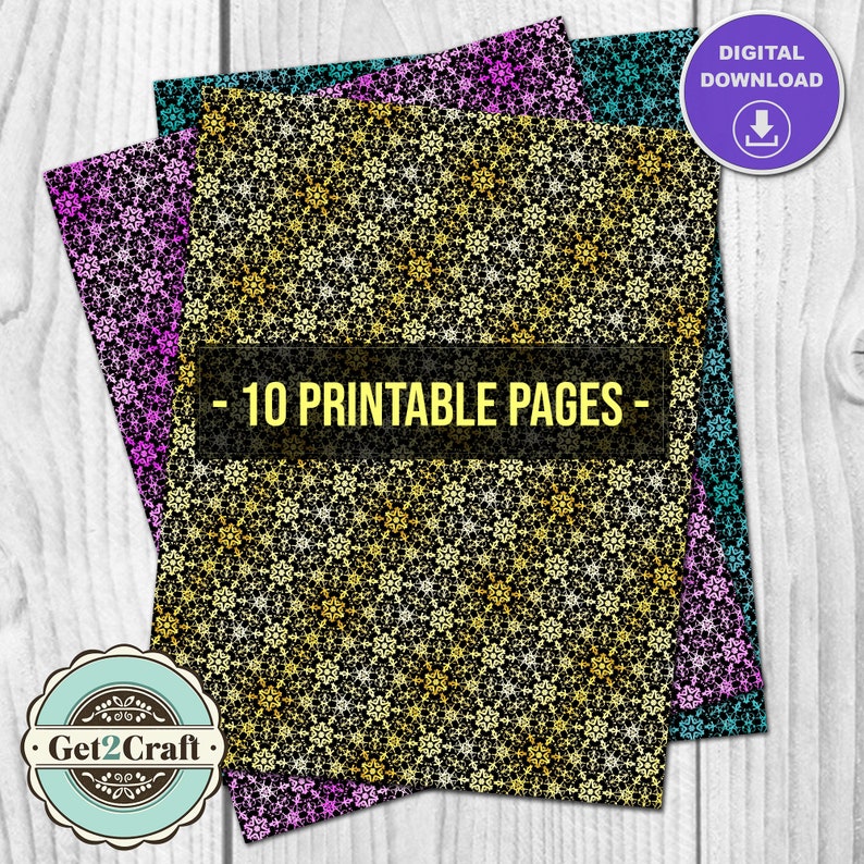 Printable Junk Journal Kit - Kaleidoscope - Digital Paper Set ...