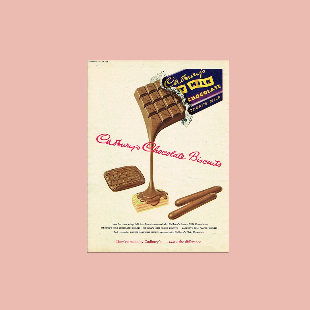 Vintage Cadbury’s Advertisement Chocolate Biscuits · Rare Original UK ...
