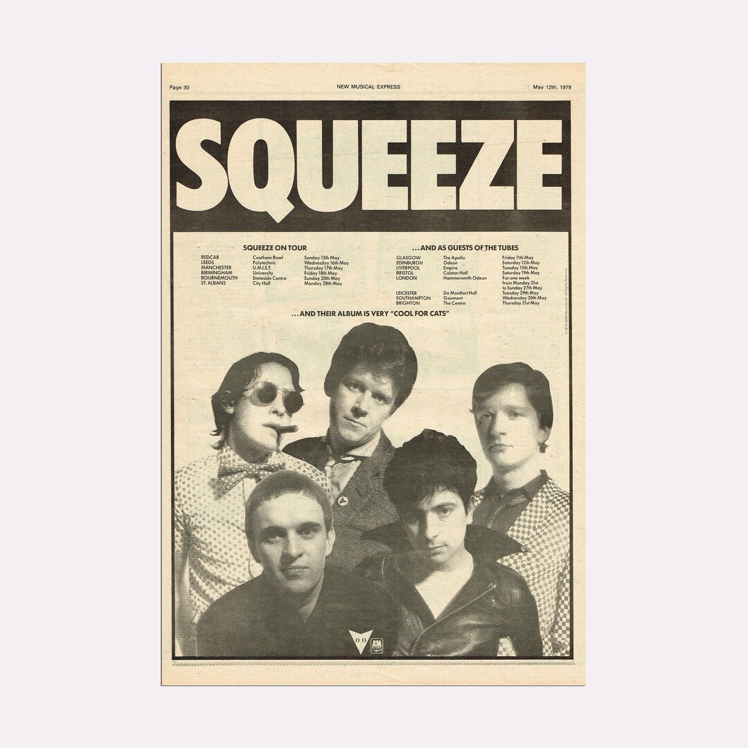 Original 1978 the Squeeze Rare Tour Poster Advert - Etsy
