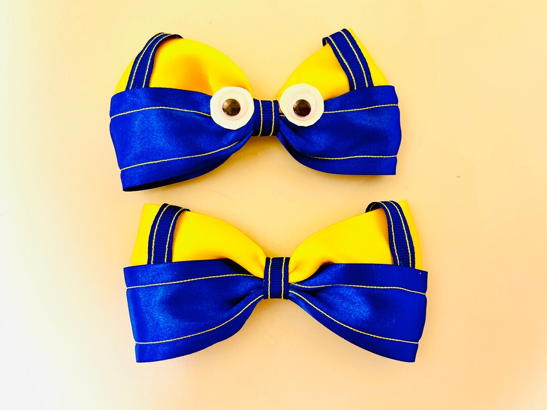 Minion Bow Set of 2 Bow Minion Hair Bow Minion Hair Accessory Minion ...