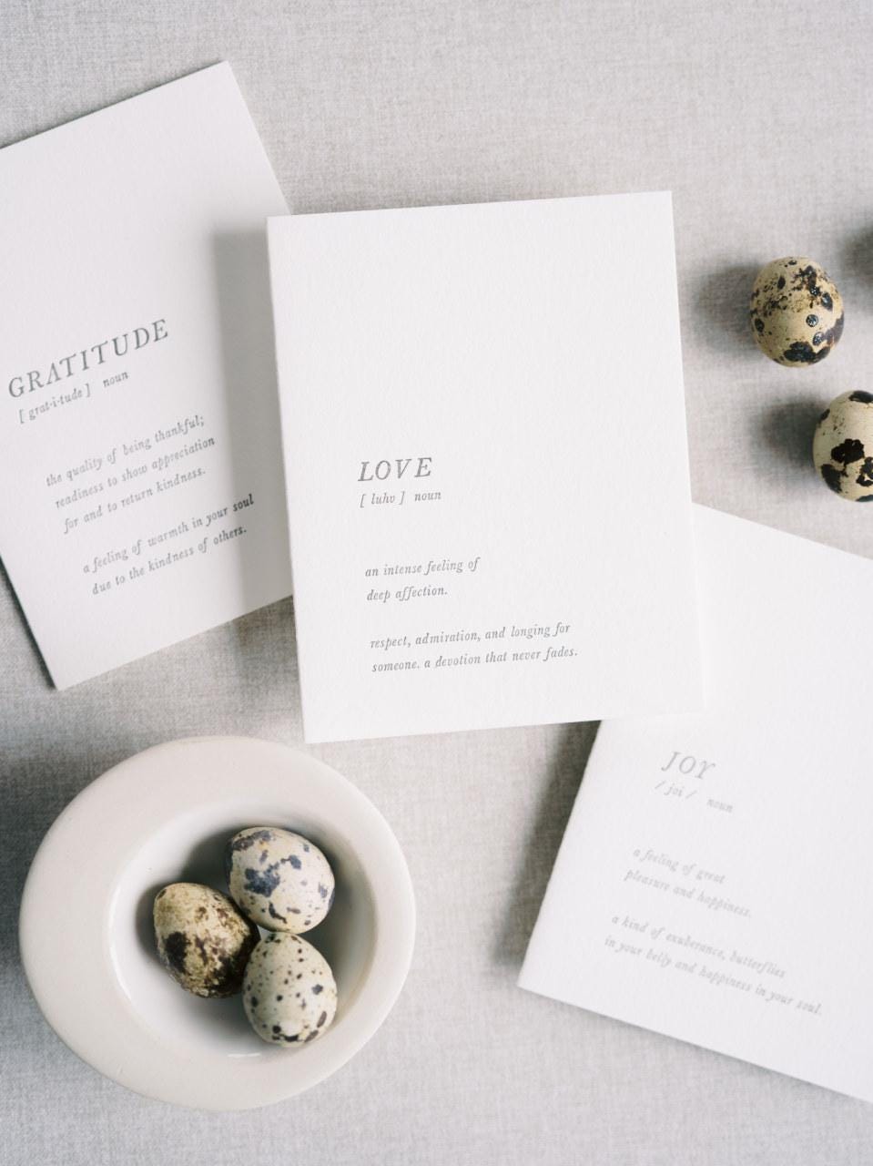 Gratitude Card – Letterpress Glossary Design | Elegant Thank You Card ...